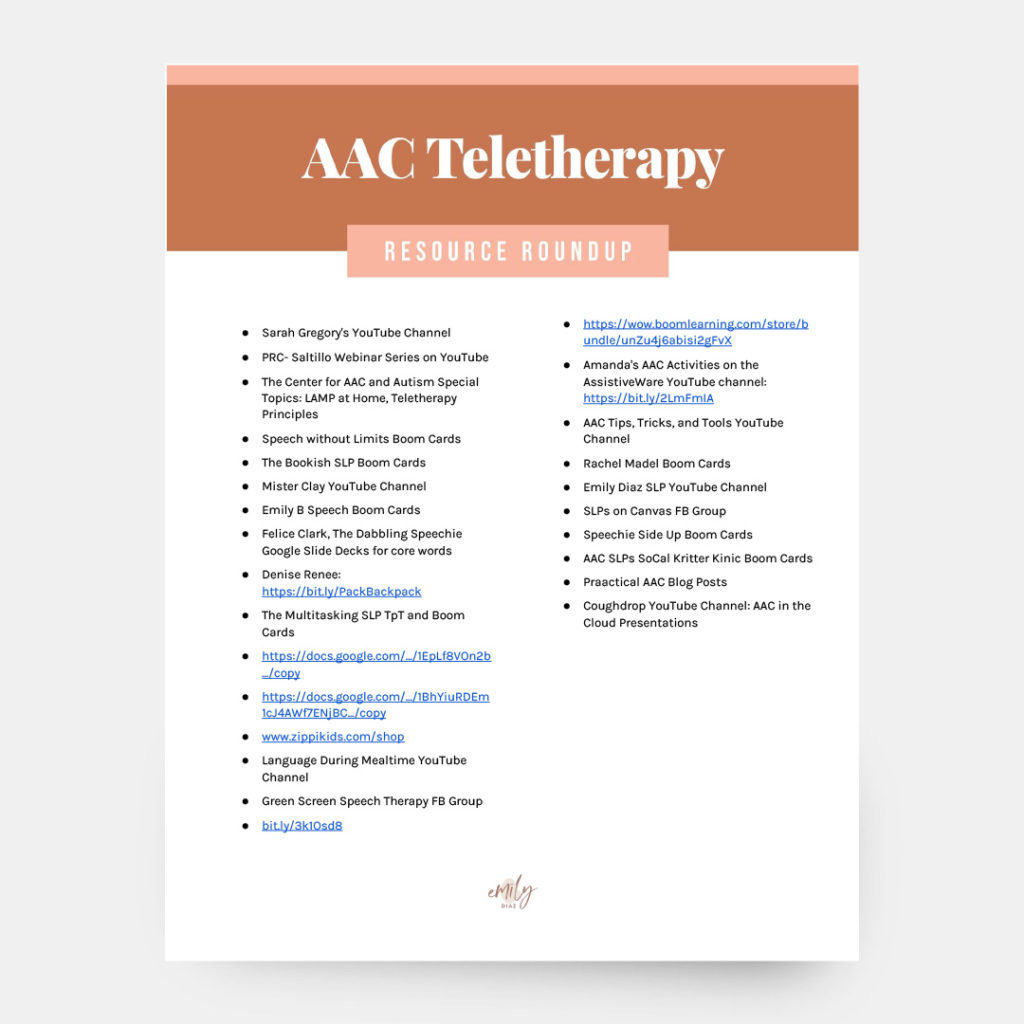 AAC Resource Library – Emily Diaz, SLP. | AAC Speech Therapist